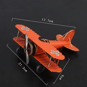 Vintage Metal Airplane Model Retro Iron Plane Figurine for Living Room ...
