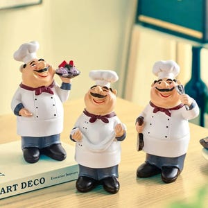 Smiling Chef Figurines Resin Chef Statue Cartoon Restaurant Chef ...