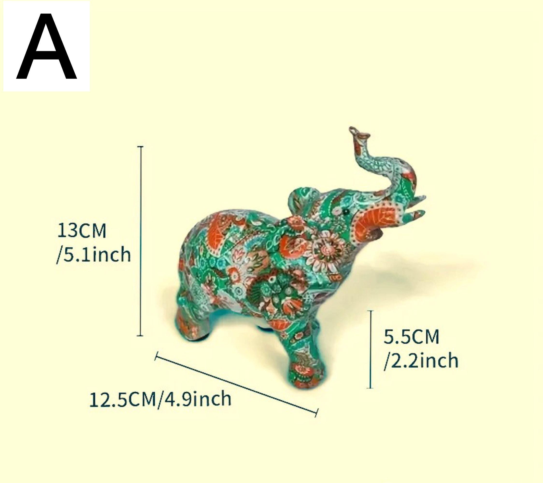 Colorful Elephant Statue Resin Elephant Sculpture and Figurines Home ...