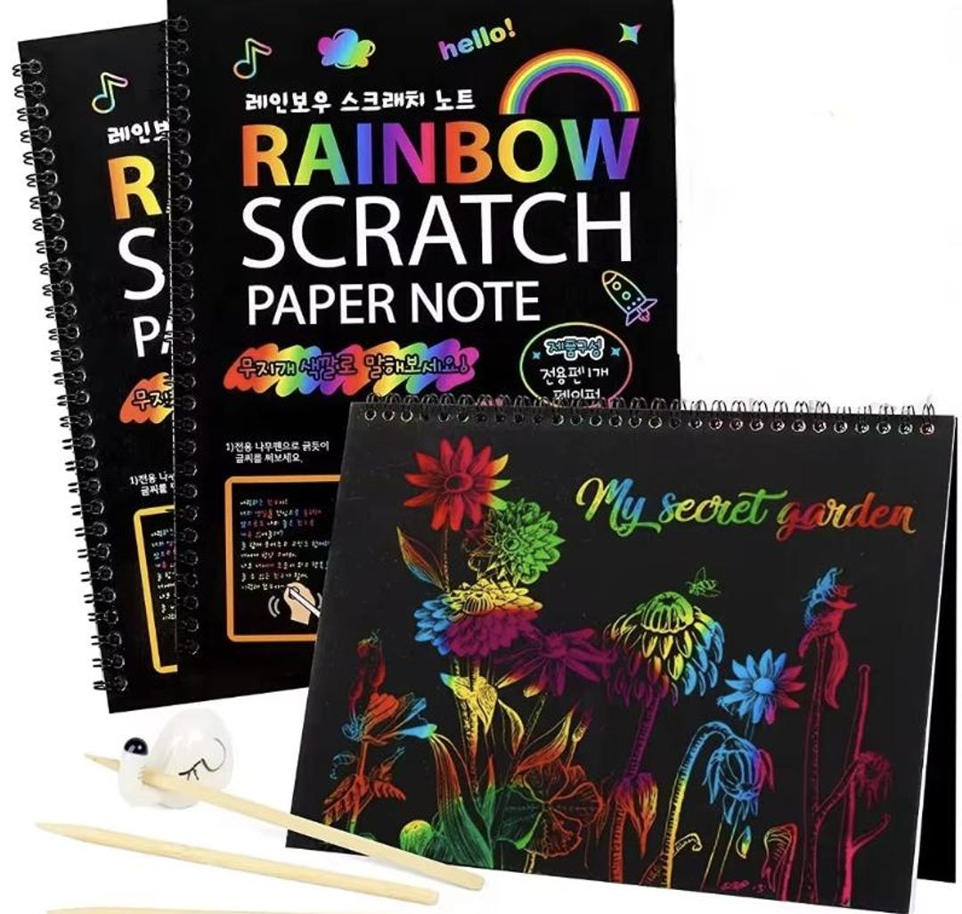 Rainbow Magic Scratch off Paper Set for Kids Arts Scraping Painting ...