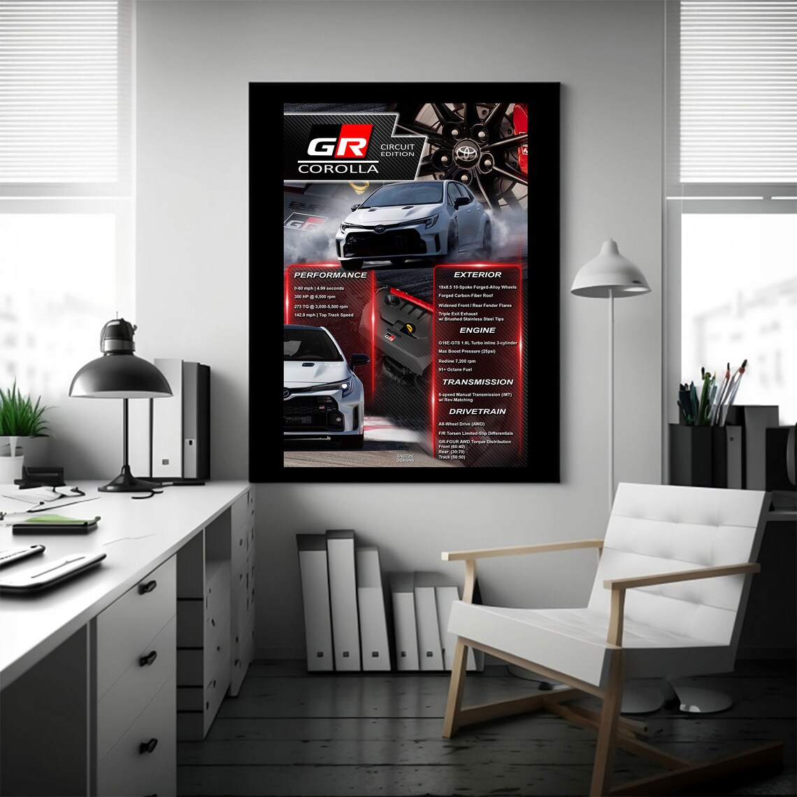 GR Corolla Poster Artwork Automotive Digital Download - (OR) - Prints ...