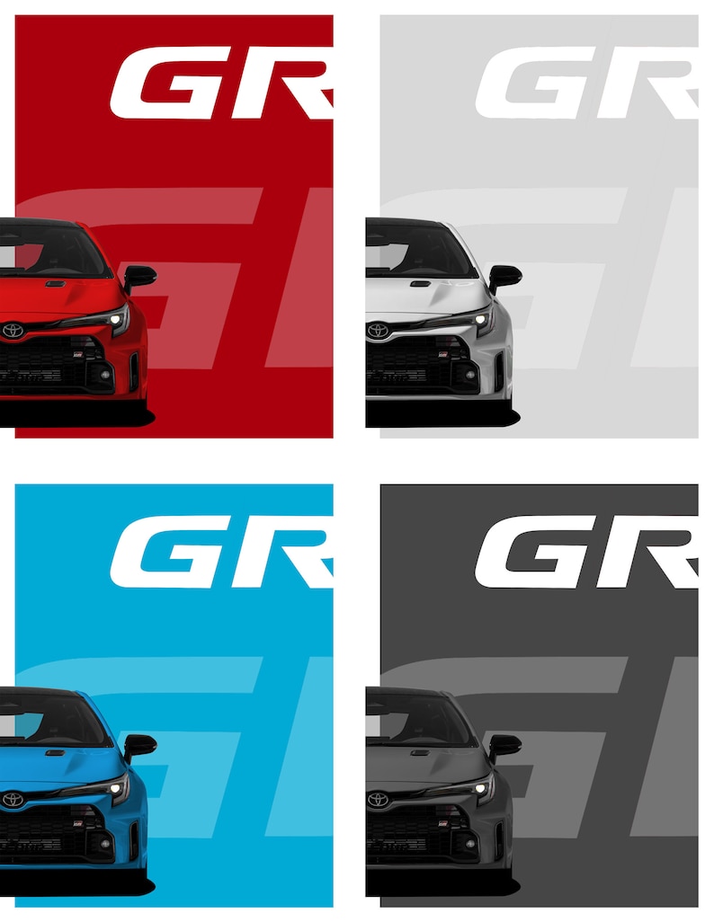 GR Corolla Poster Artwork Automotive Digital Download - (OR) - Prints ...