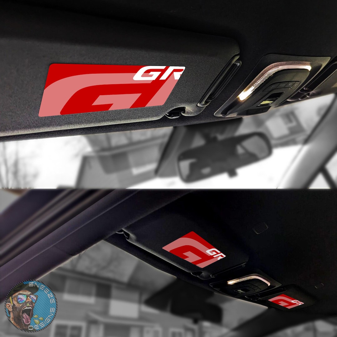GR Corolla Overlay - Sun Visor Warning Label Cover - Overlay Sticker ...
