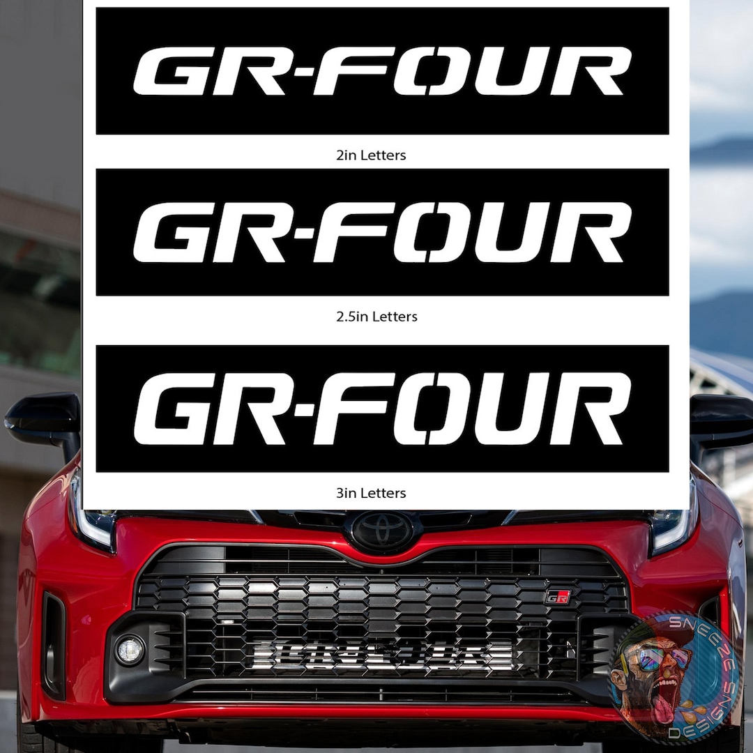 GR Corolla Intercooler Stencil - GR FOUR Stencil - Vinyl Sticker or ...