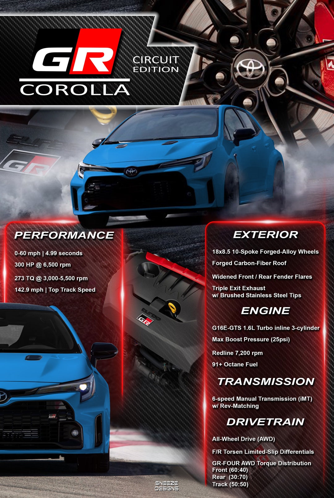 GR Corolla Poster Artwork Automotive Digital Download - (OR) - Prints ...