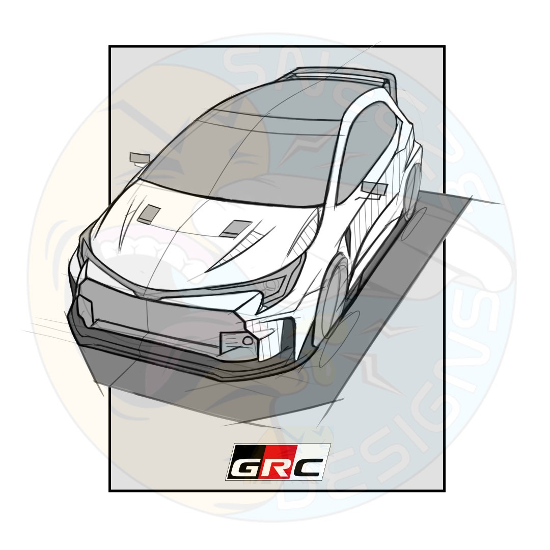 GR Corolla Artwork Automotive Posters Digital Print - Sketch [GR ...