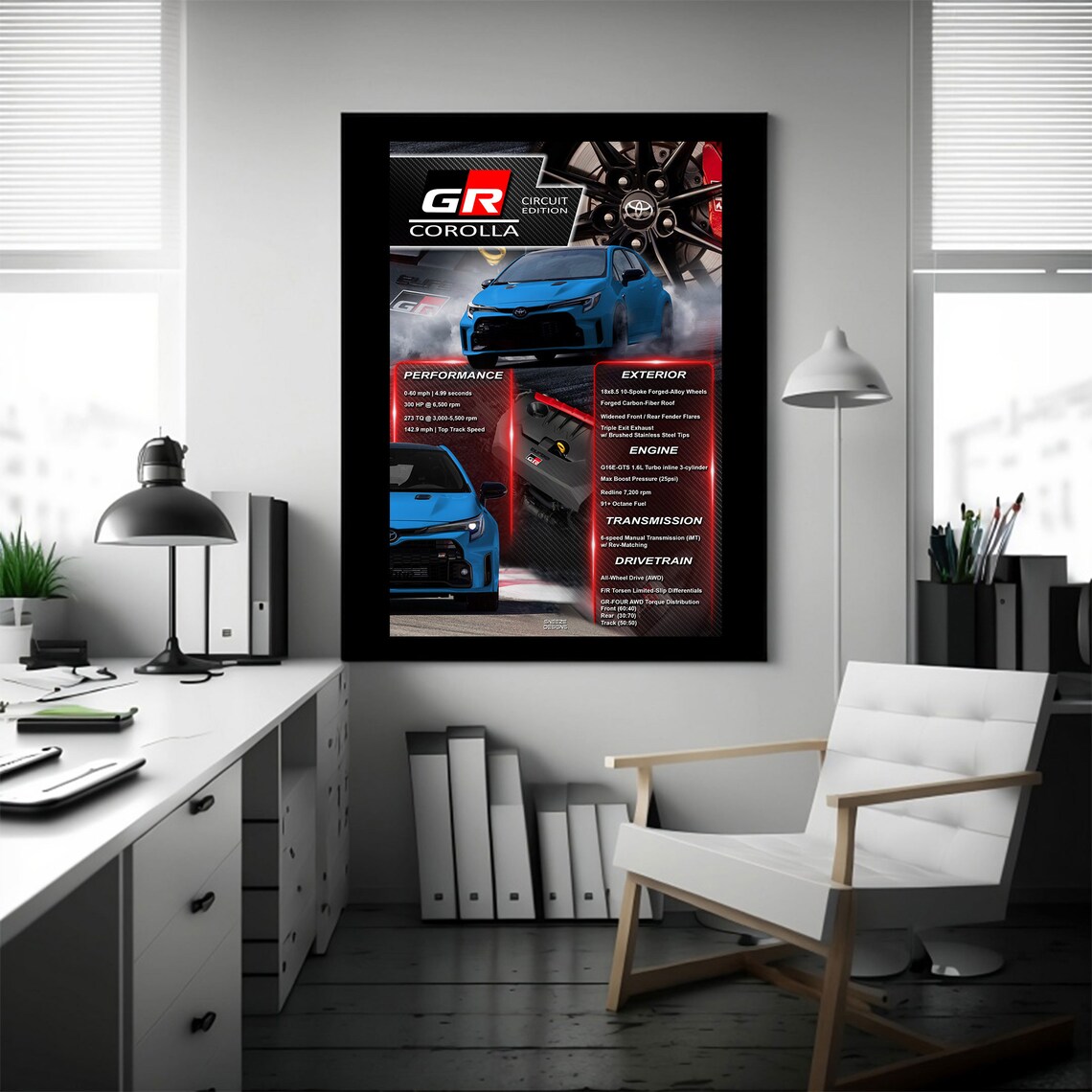 GR Corolla Poster Artwork Automotive Digital Download - (OR) - Prints ...