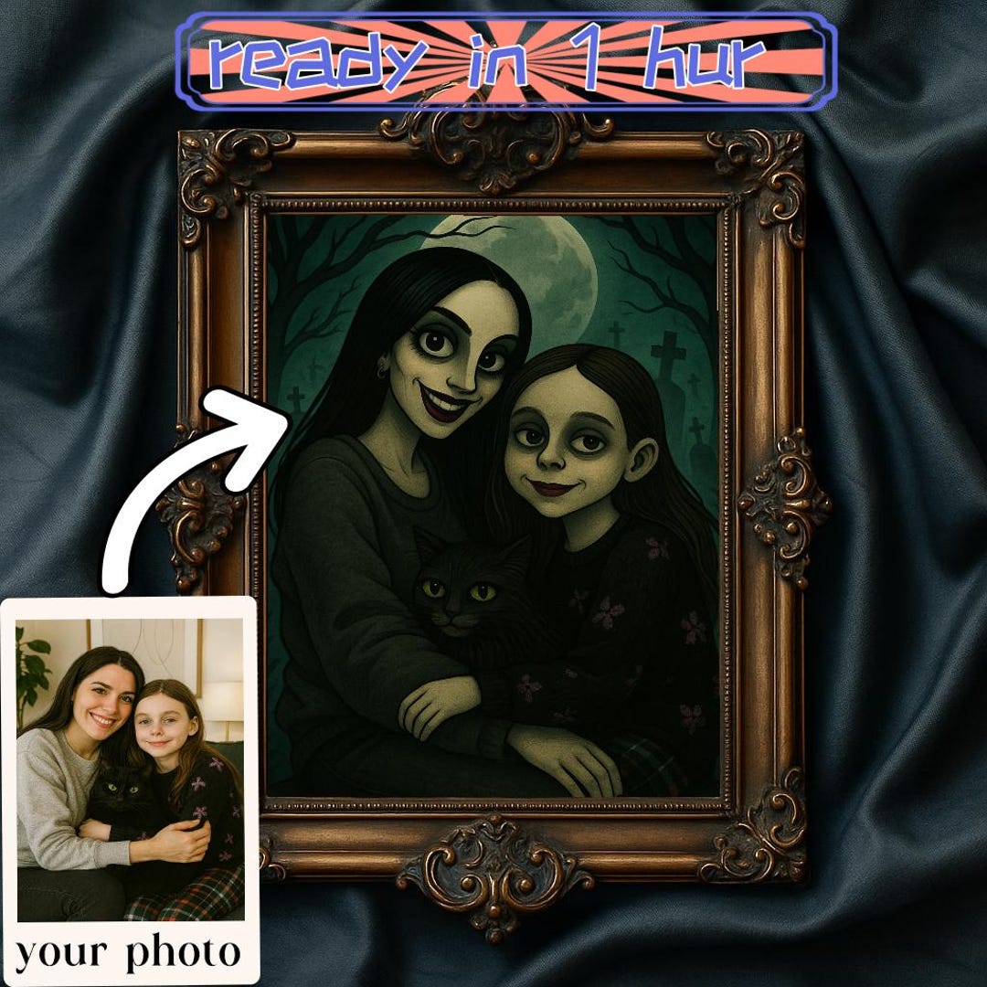 Digital Download,personalized Gothic Family Portrait With Pets,custom ...