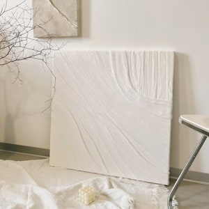 3D White Fabric Texture Painting,abstract Canvas Painting,plaster ...