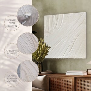 3D White Fabric Texture Painting,abstract Canvas Painting,plaster ...