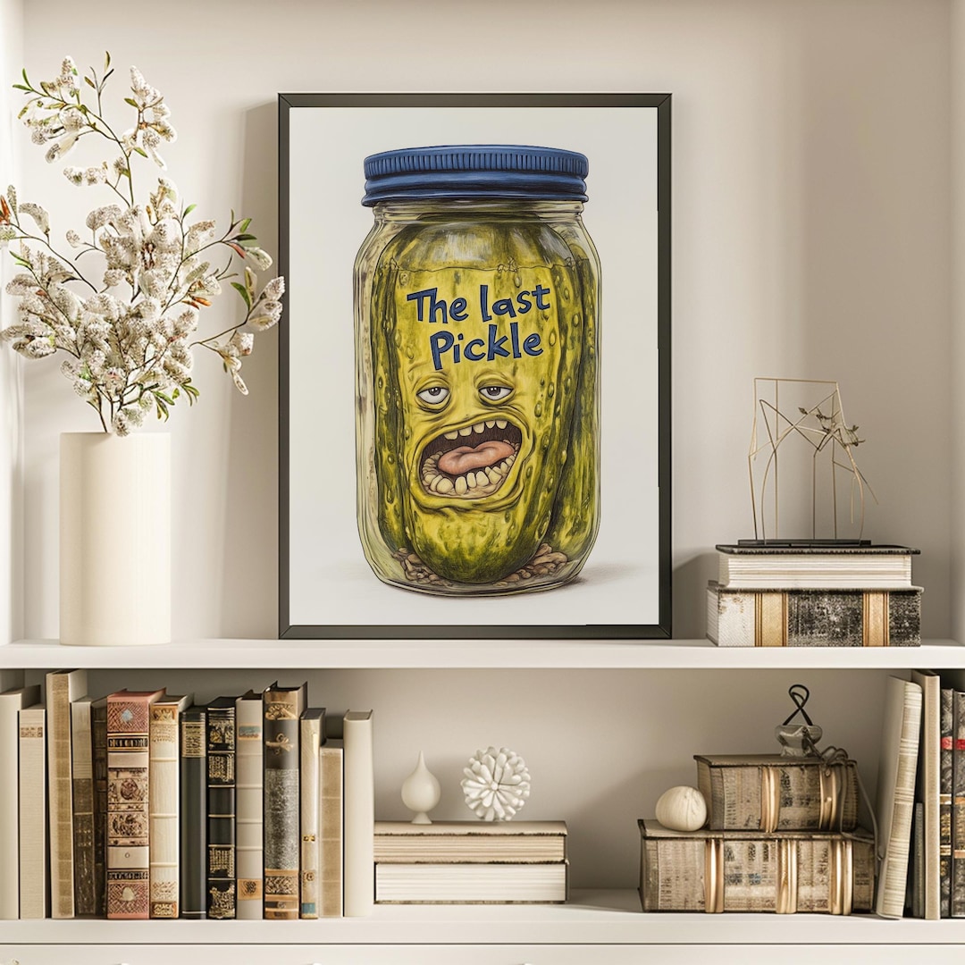The Last Pickle,pickles Jar Art Print,fun Food Print,colorful Kitchen ...