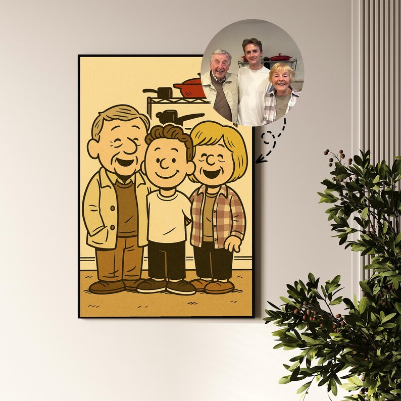 Custom Peanuts Style Portrait,personalized Cartoon Couple Drawing,comic ...