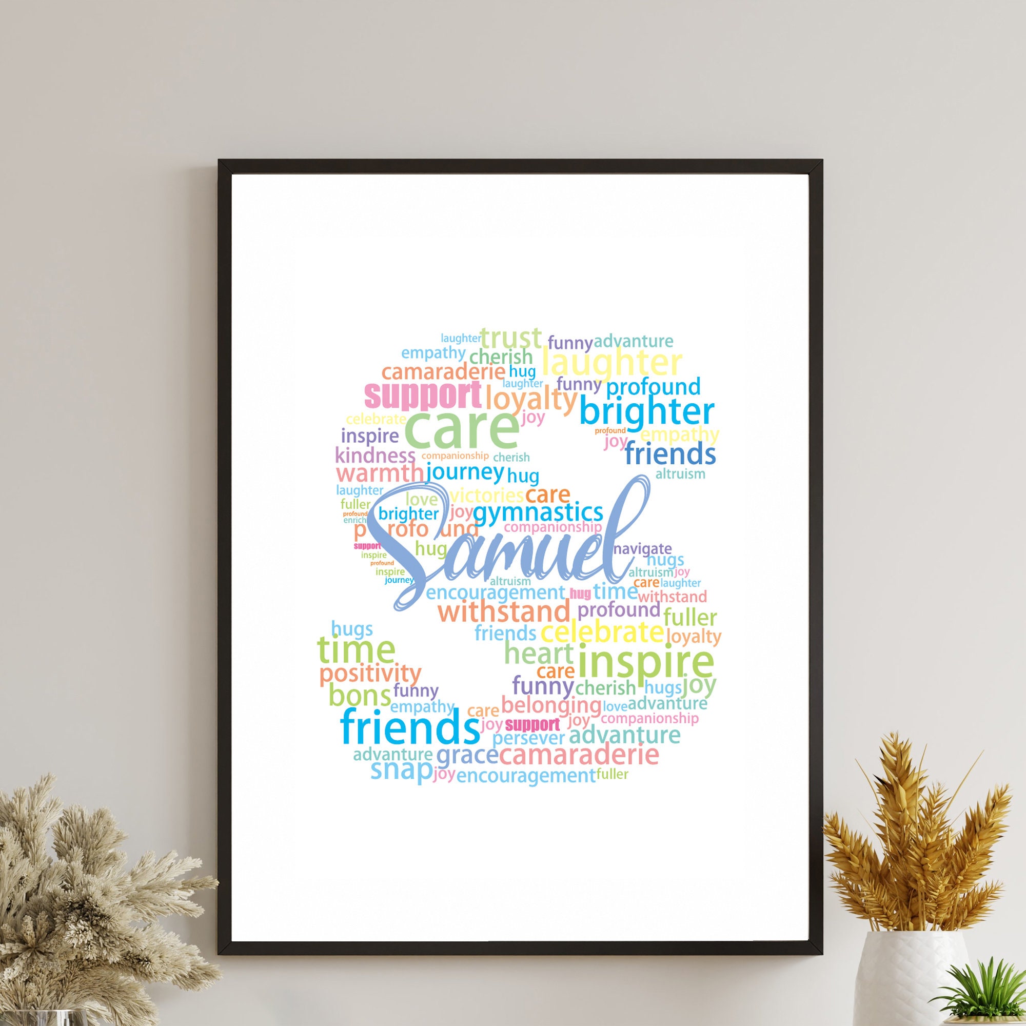 Personalized Name Gifts, Custom Word Poster, Wall Decor Memory Keepsake ...