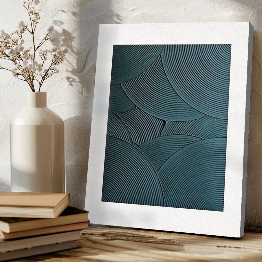 Pure Textured Minimalist Wall Art, Green Painting Wave Textured ...