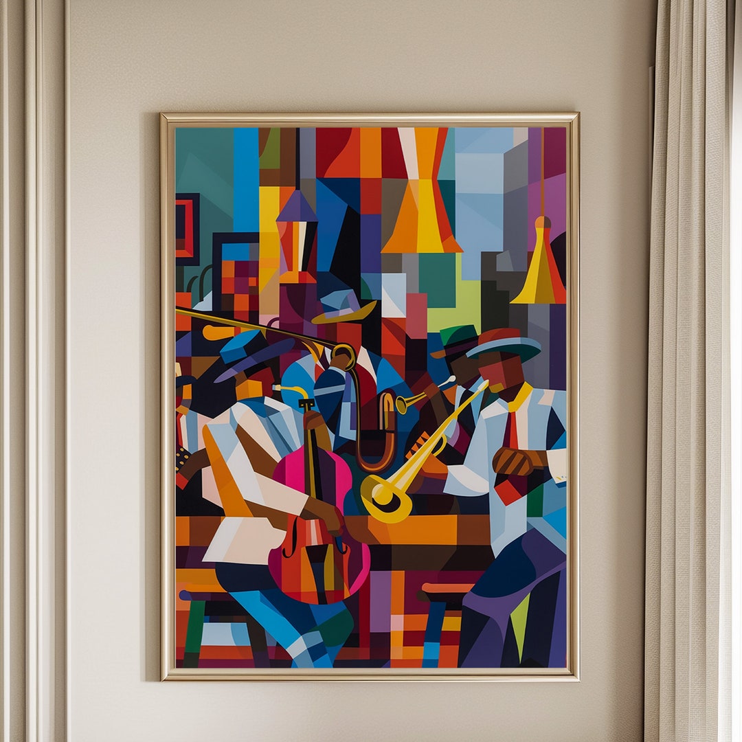 New Orleans Style Home Decor, Abstract New Orleans Jazz Printable, Jazz ...