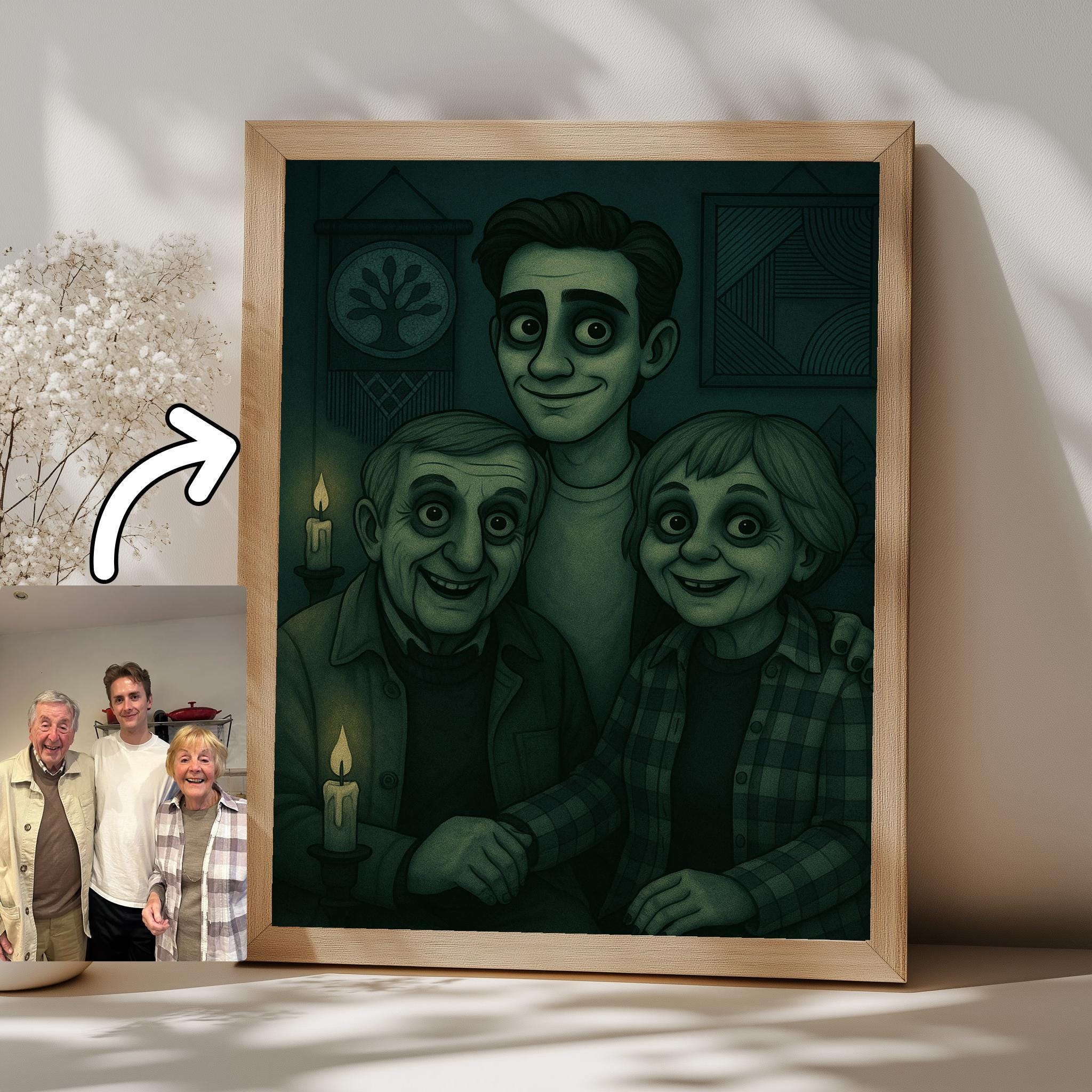 Digital Download,personalized Gothic Family Portrait With Pets,custom ...