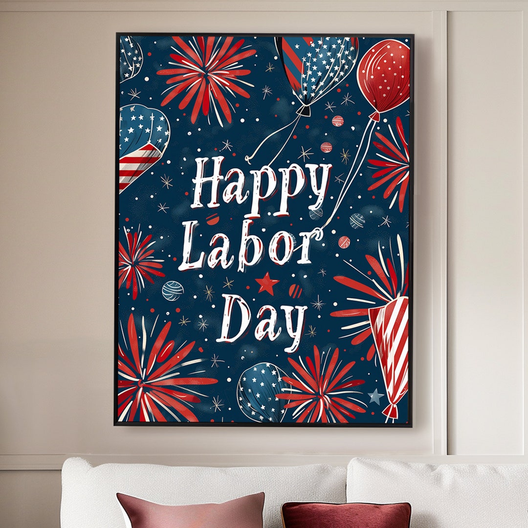 Happy Labor Day Poster Print, Holiday Celebration Poster, Patriotic ...