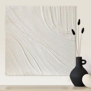 3D White Fabric Texture Painting,abstract Canvas Painting,plaster ...