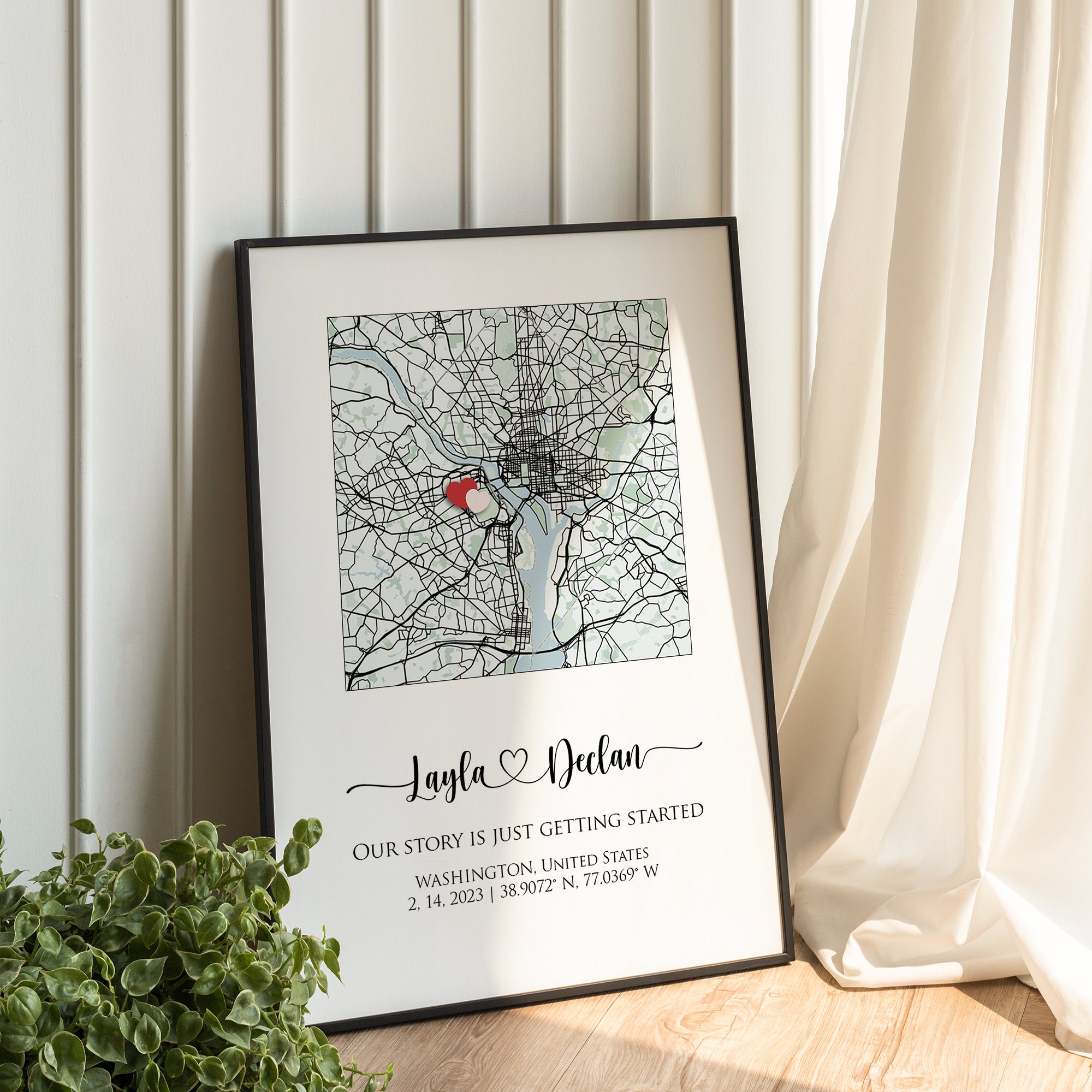 Where We Met Map Print for Engagement Gift, Where It All Began Map Gift ...