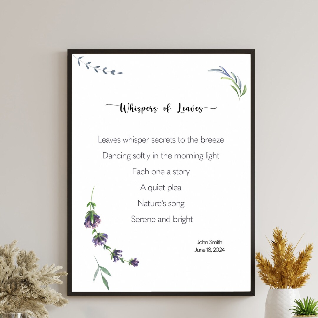 Personalized Poetry Poster, Wedding Vows Poster, Text Art Expression ...