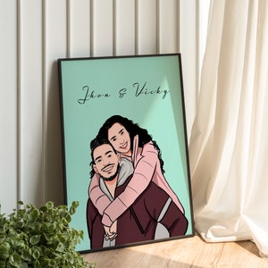 Custom Handmade Painting From Photo, Engagement Gifts for Couple ...
