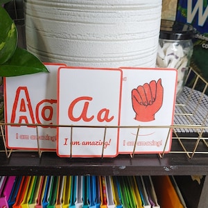 Alphabet Affirmations 26 Printable ABC Flash Cards With Cursive Letters ...