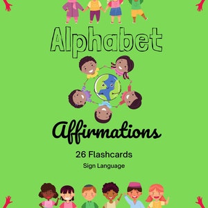 Alphabet Affirmations 26 Printable ABC Flash Cards With American Sign ...