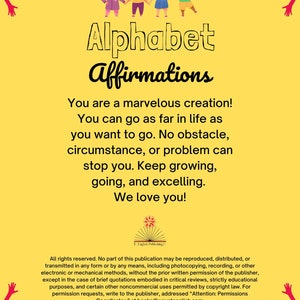 Alphabet Affirmations 26 Printable ABC Flash Cards With Cursive Letters ...