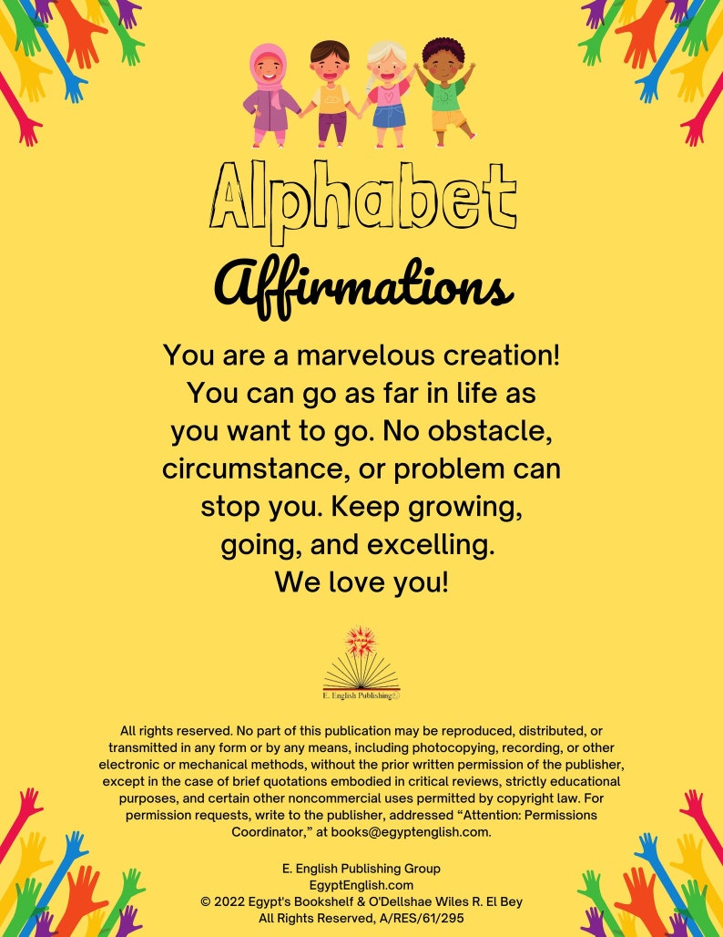 Alphabet Affirmations 26 Printable ABC Flash Cards With Cursive Letters ...