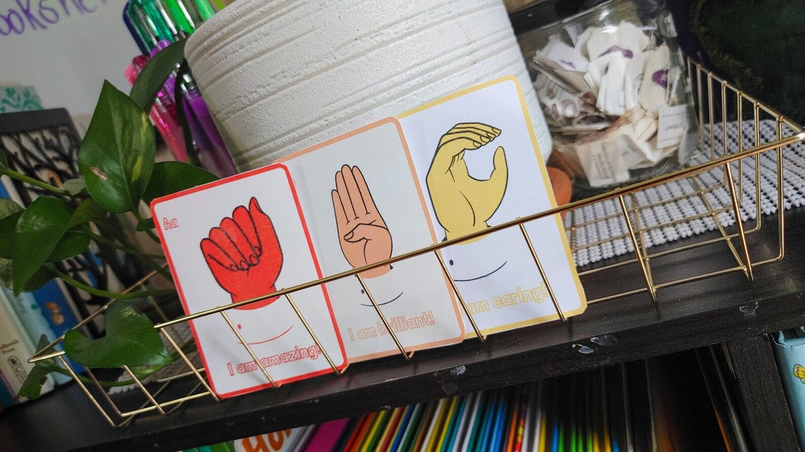 Alphabet Affirmations 26 Printable ABC Flash Cards With American Sign ...