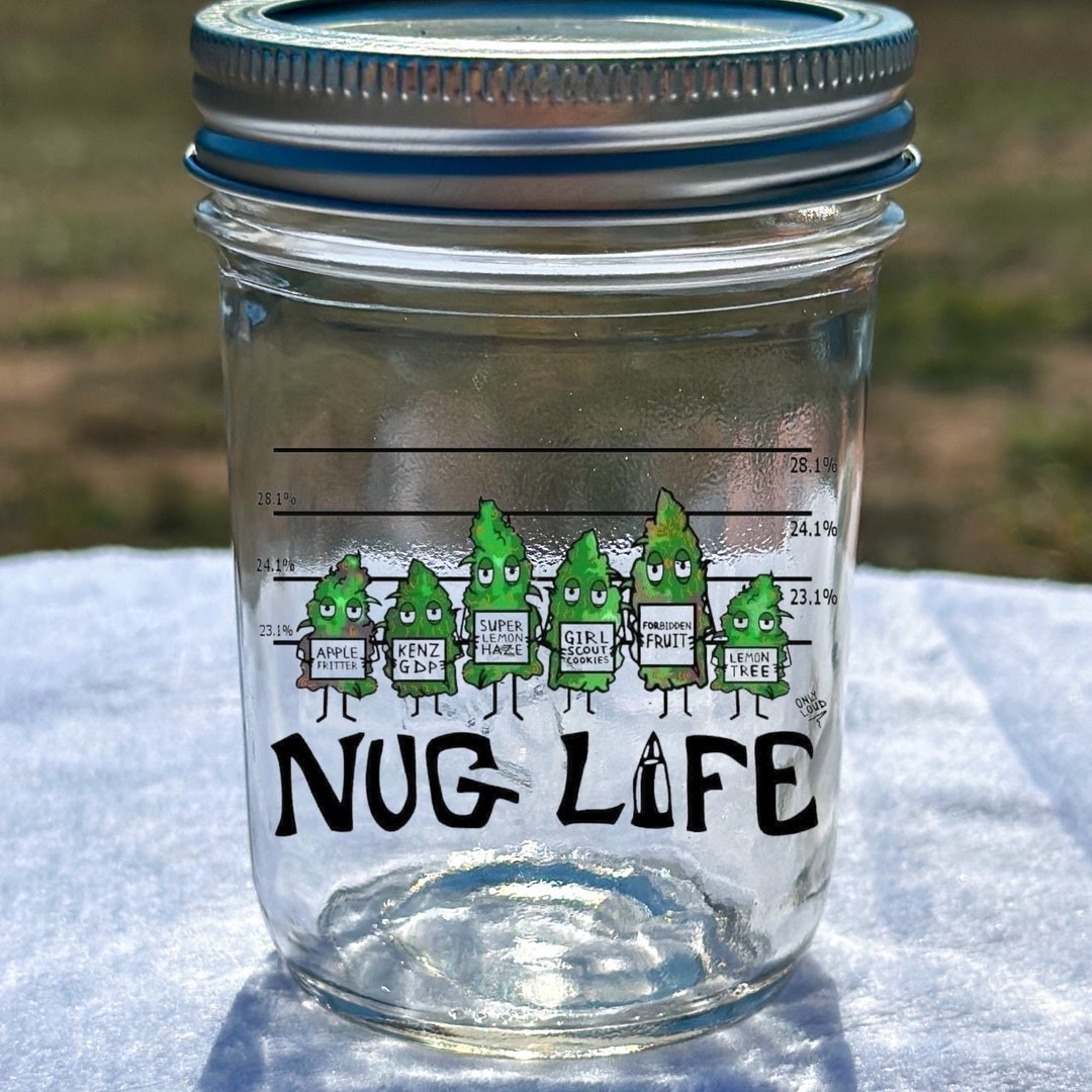 Stash Jars, Nug Life Stash Container, Weed Jar, Marijuana Storage, Cute ...