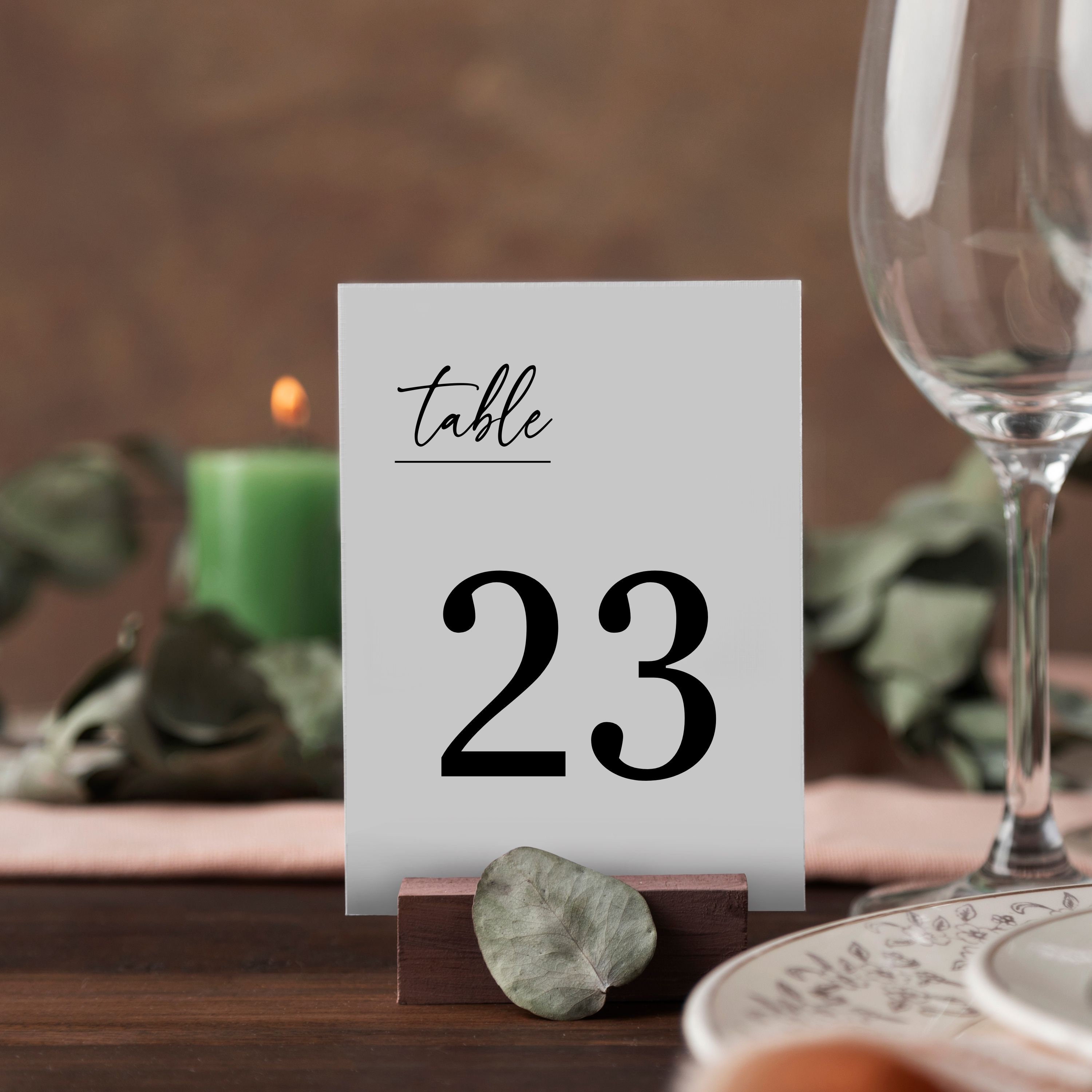 Modern Wedding Table Numbers Template, Minimalistic Wedding Table ...