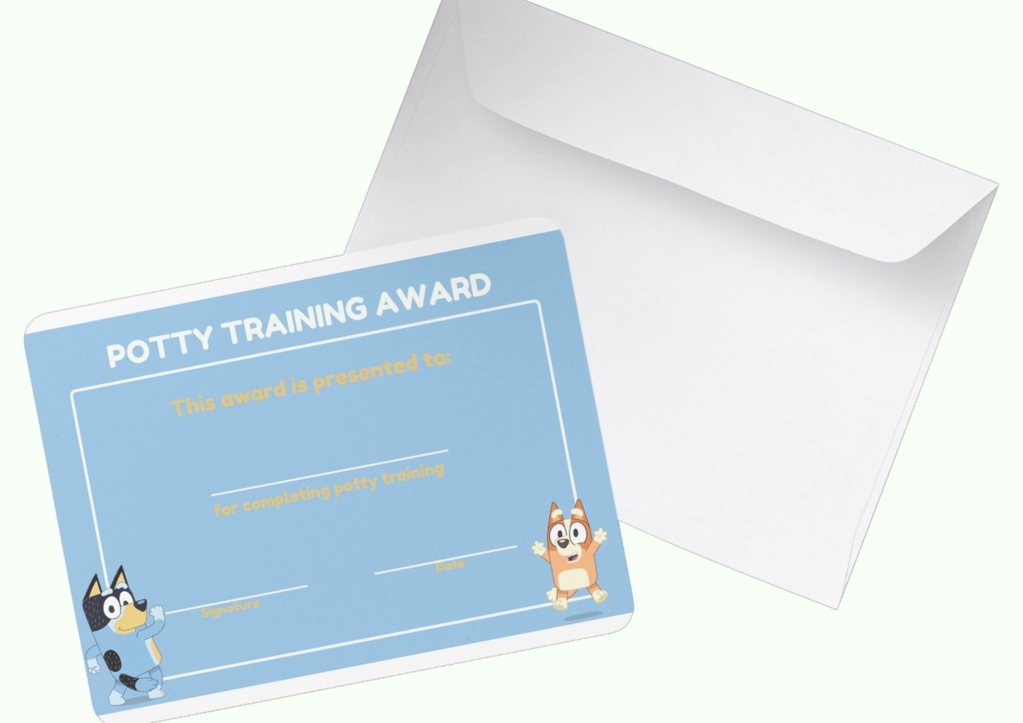 Bluey Potty Training Certificate - Etsy