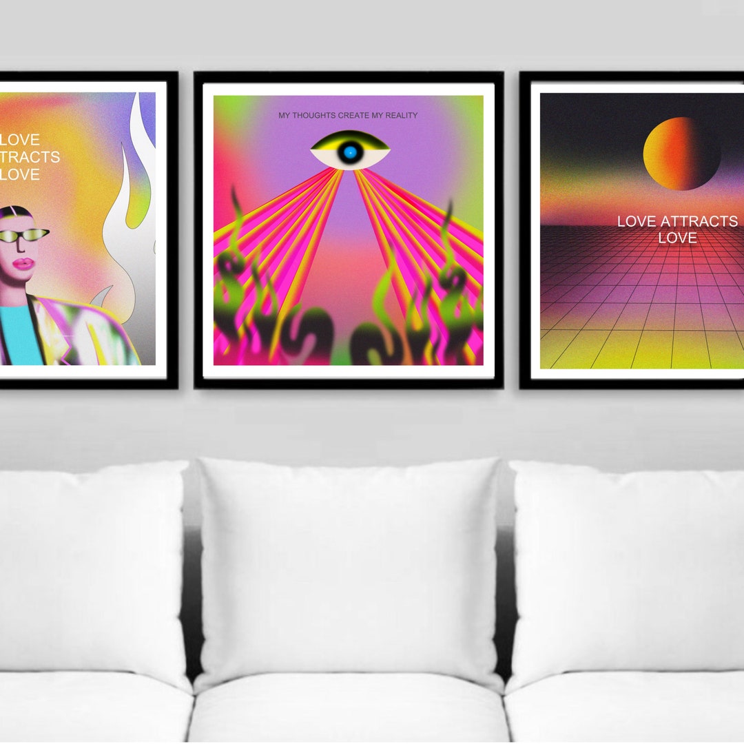 Neon Daily Affirmation Wall Art - Etsy