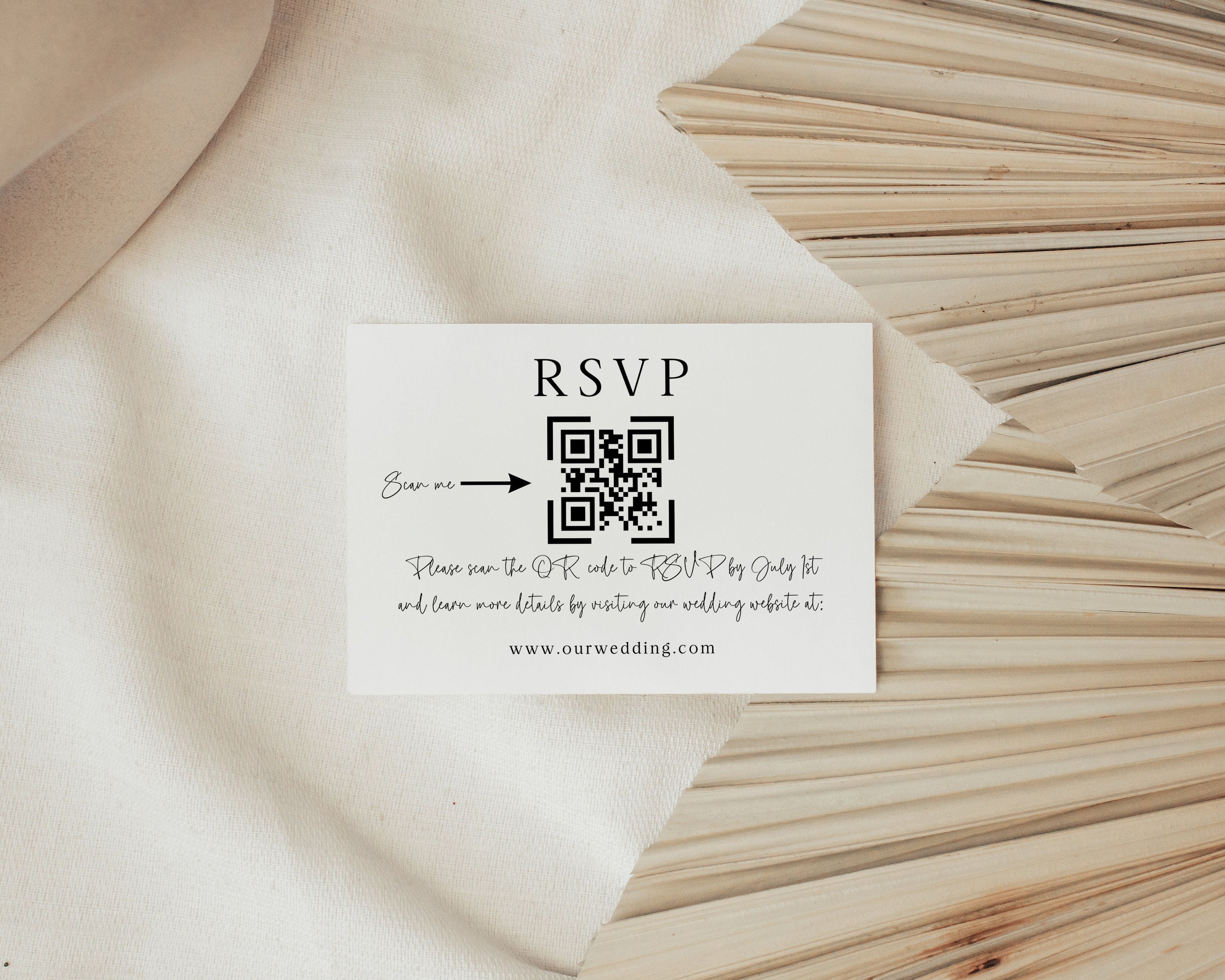 Simple Elegant Wedding Invitation QR Code, Wedding Invite Suite ...