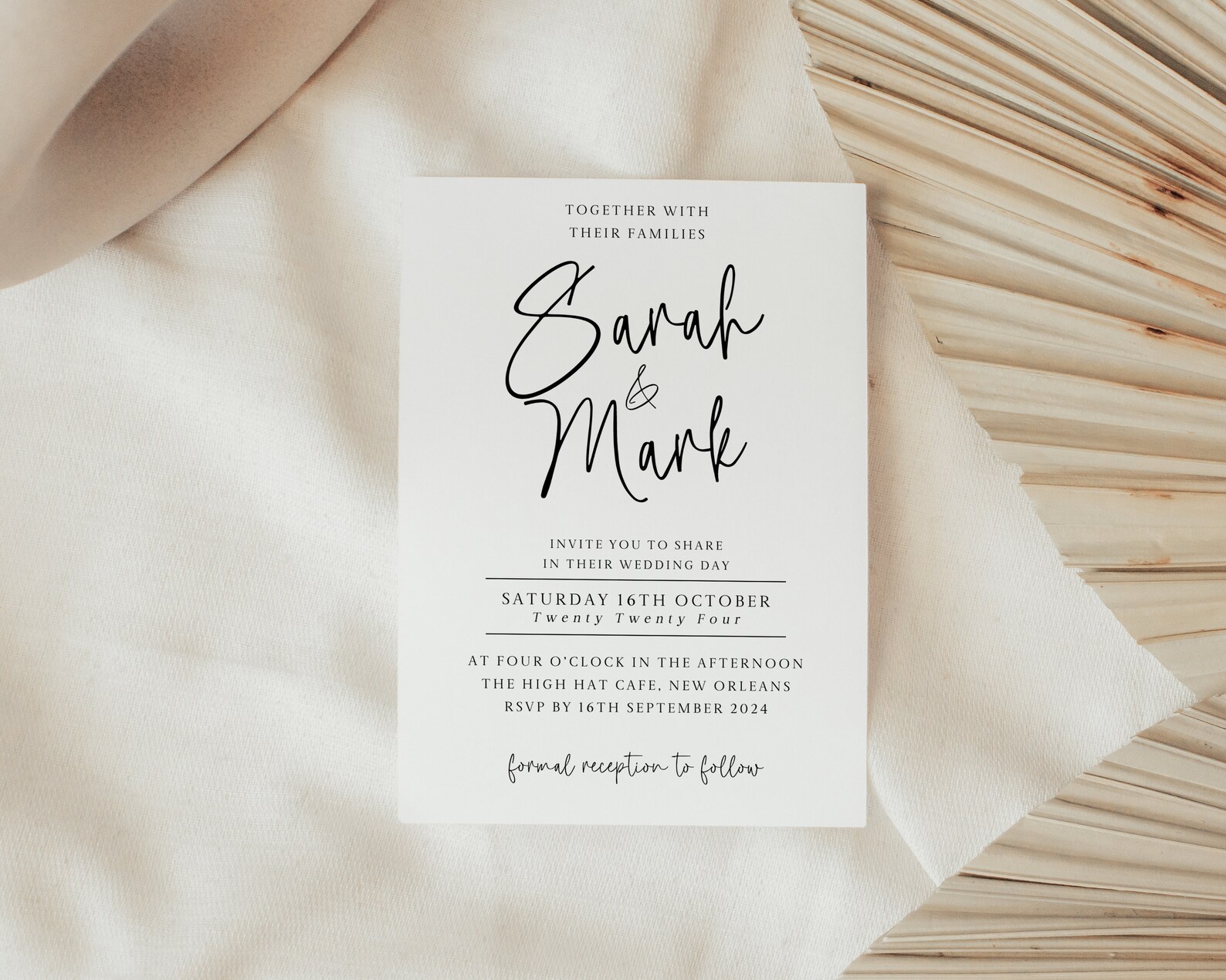 Simple Elegant Wedding Invitation QR Code, Wedding Invite Suite ...