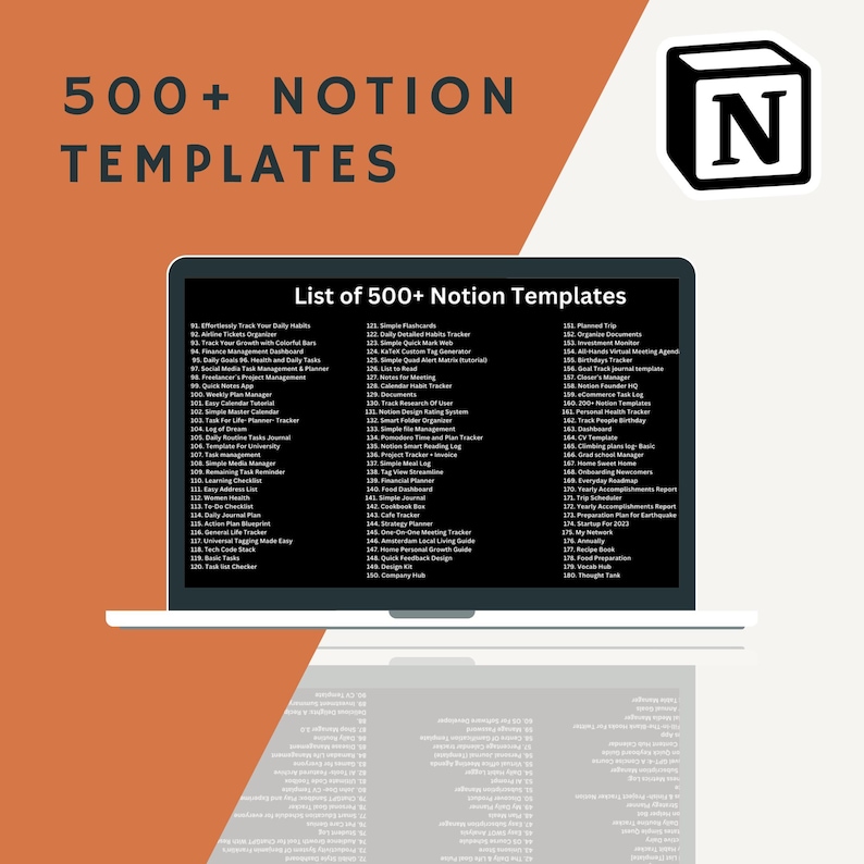 500+ Notion Templates Bundle | PLR, MRR | Editable Digital Planners ...