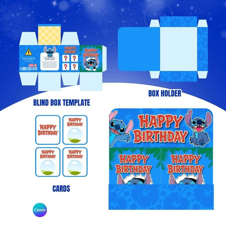 Editable Birthday Surprise, Printable Gift Box Template, DIY Canva ...