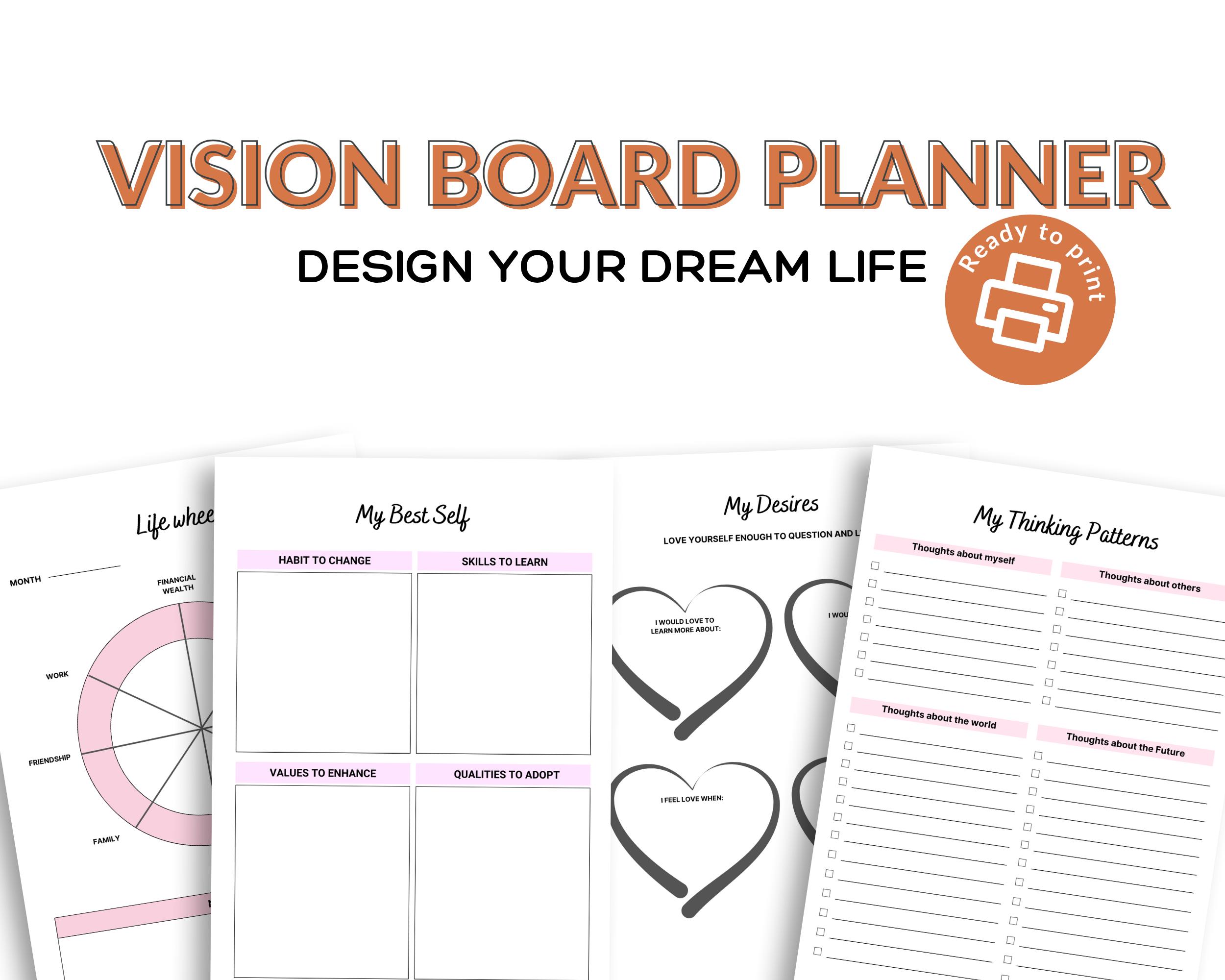 2026 Vision Board Planner | Vision Board Kit & Printable, Digital ...