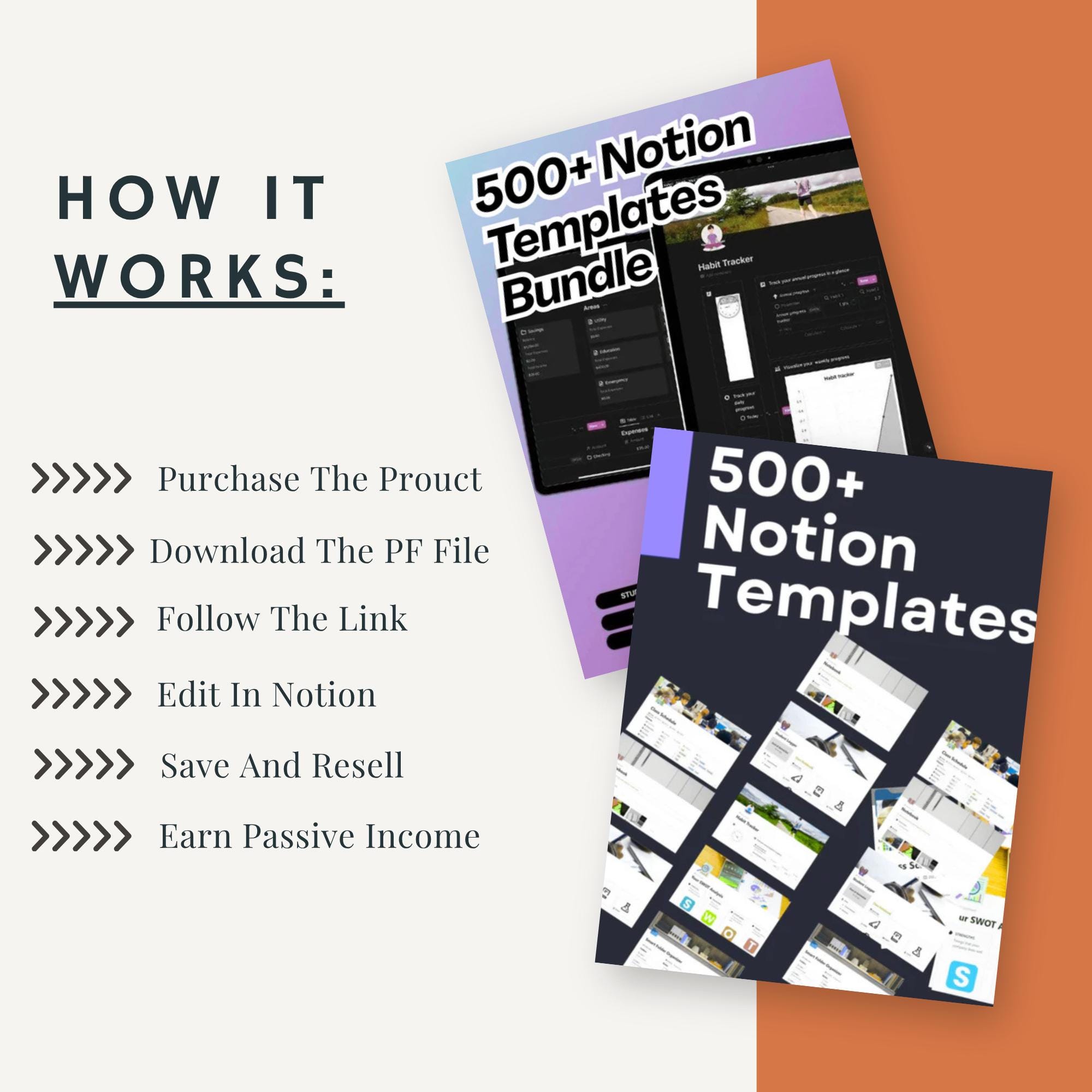 500+ Notion Templates Bundle | PLR, MRR | Editable Digital Planners ...