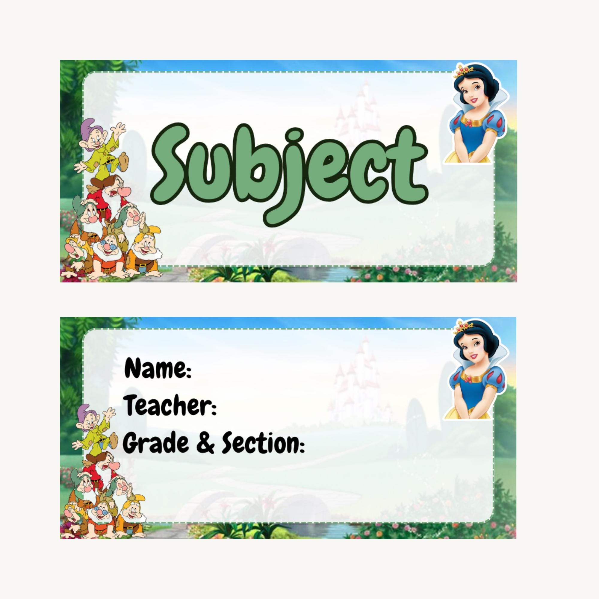 Editable Subject Labels | Digital Download Subject Labels | Printable ...