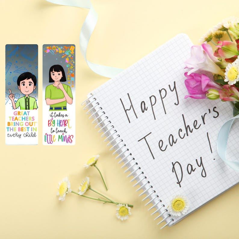 Teacher Day Bookmarks | Printable Teacher Appreciation Gift, Editable ...