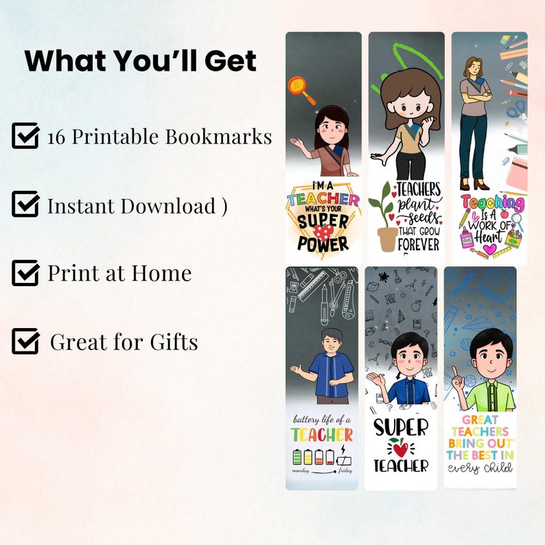 Teacher Day Bookmarks | Printable Teacher Appreciation Gift, Editable ...