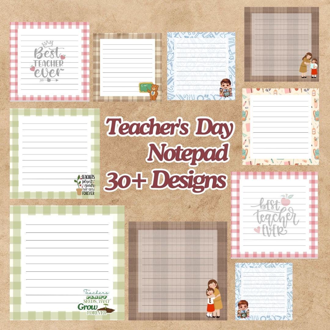 Notepad for Teacher’s Day | 30+ Printable Designs for Teachers ...