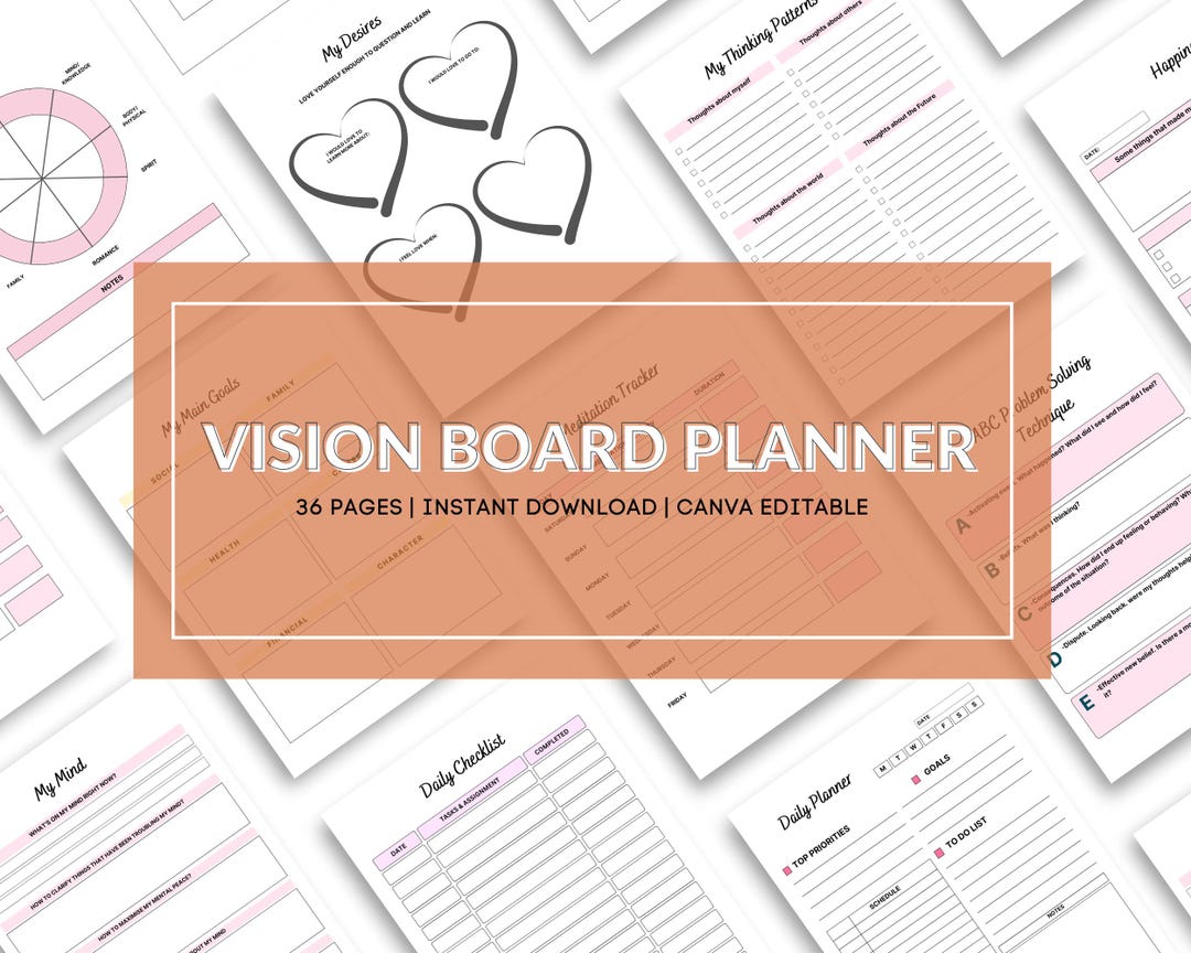 2026 Vision Board Planner | Vision Board Kit & Printable, Digital ...
