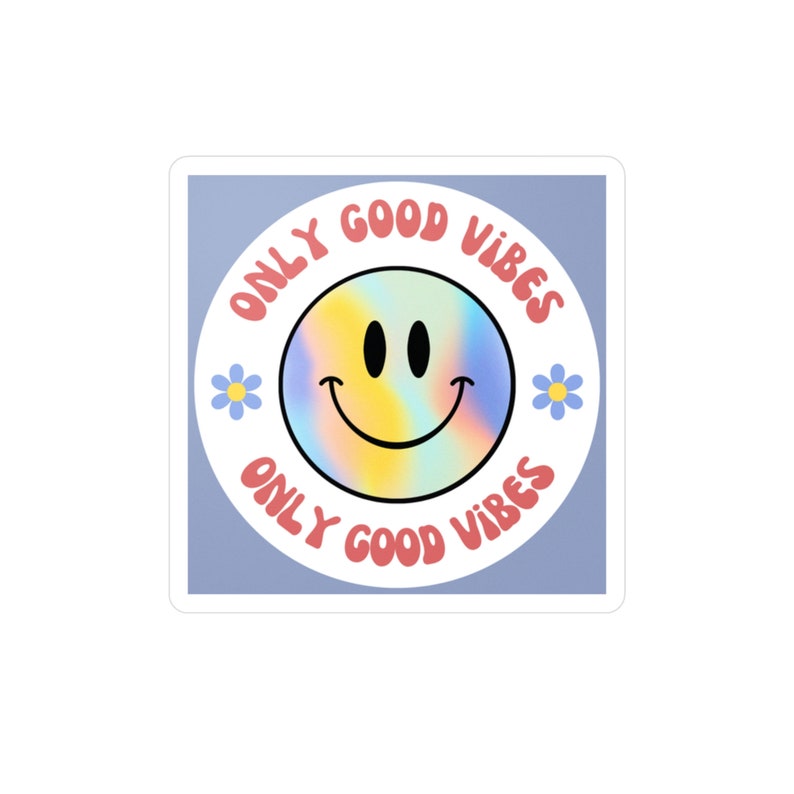 Good Vibes Smiley Sticker - Etsy