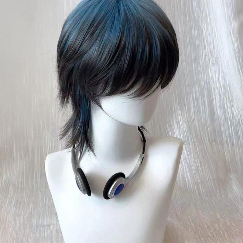 Men Wig Blue Black - Etsy