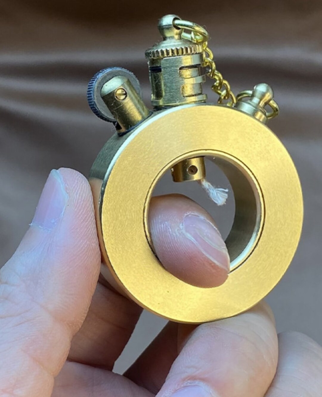 Retro Kerosene Lighter 80s Brass Vintage Grinding Wheel Round Classic ...