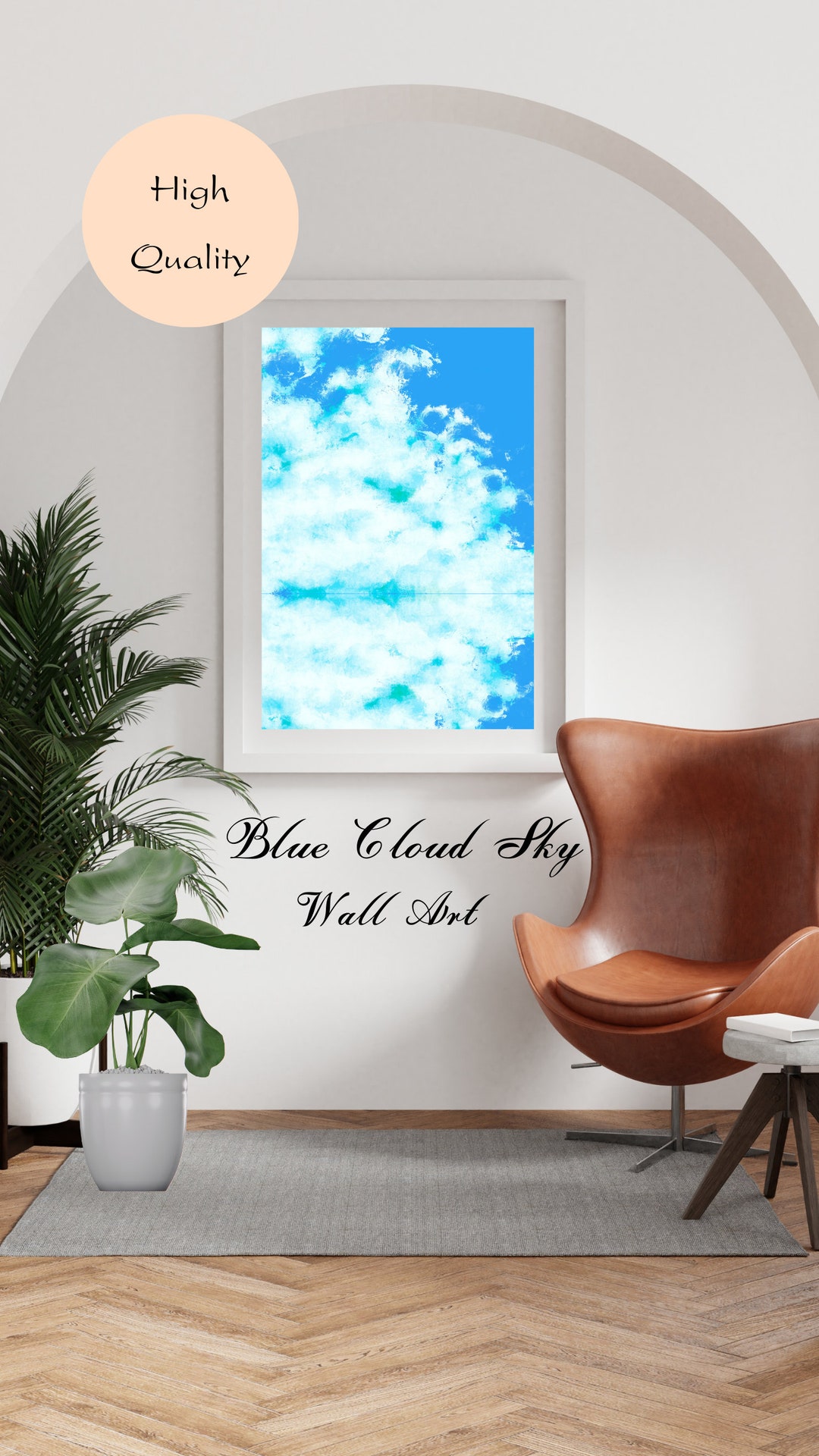Blue Cloud Sky Wall Art, Art Print, Natural, Printable Abstract ...