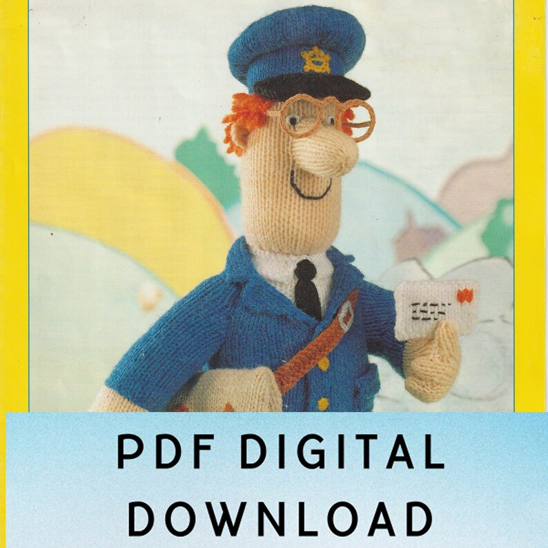 Postman Pat VINTAGE Knitting Pattern Craft Crochet Sewing Knit Project ...